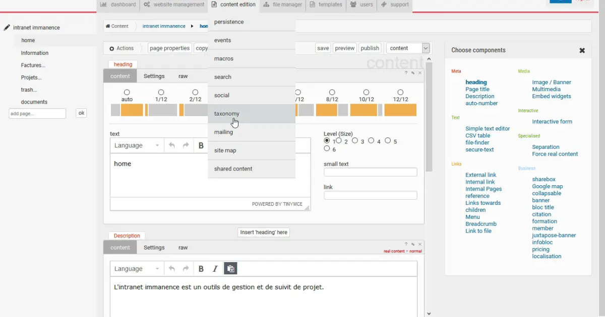 Taxonomy module - Javlo Documentation
